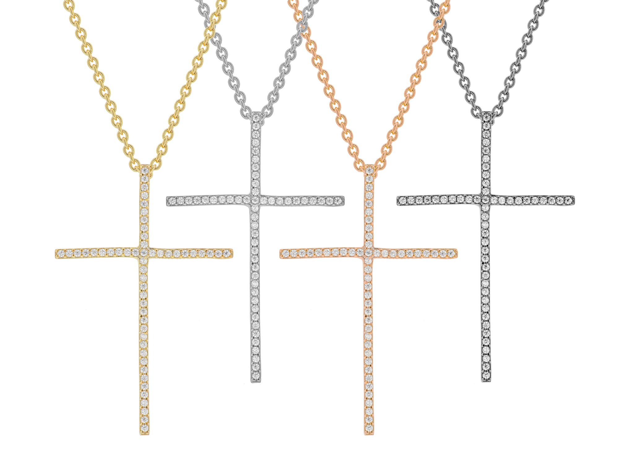 Micro Pave Stick Cross Pendant – Hope Faith Miracles