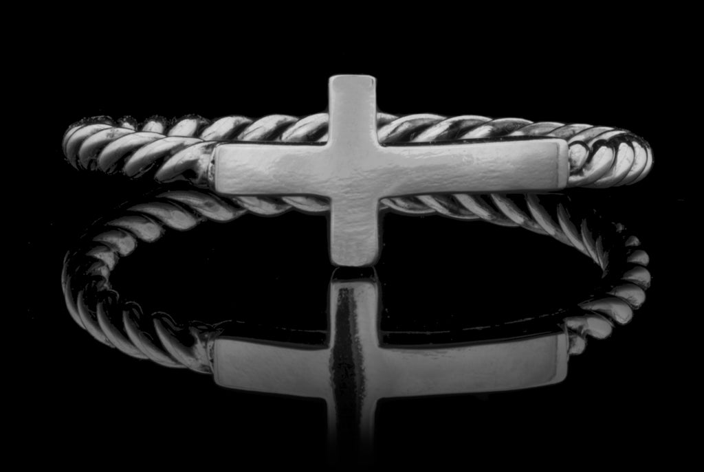 Braided Horizontal Cross Ring – Hope Faith Miracles
